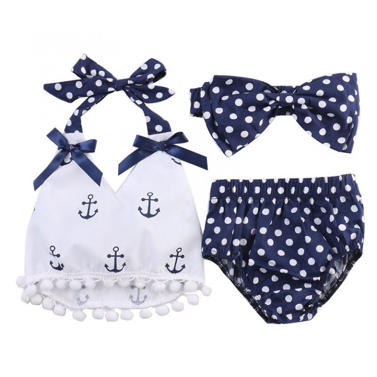 Sailor Print Tassel Tank Top & Large Polka Dot Ribbon Shorts ...