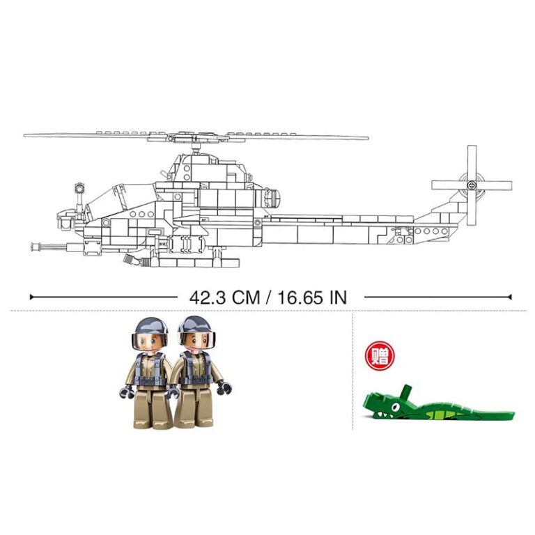 Sluban AH-17 Viper Attack Apachi Helicopter Brick Toy - MyLoveHoney Toy